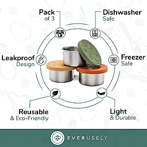 Everusely Stainless Steel Containers with Lids Ultimate Lunch Bundle (Muted Rainbow)