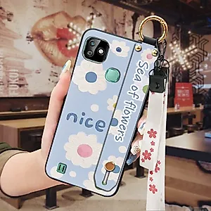 Original Lanyard Lulumi Phone Case for infinix X612/Smart HD 2021, Durable Sunflower Back Cover Painting Flowers Anti-dust for Girls Shockproof Dirt-Resistant Phone Holder Soft Wristband, 5