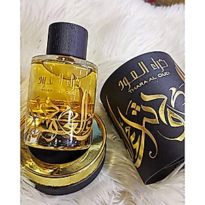 Thara Al Oud EDP - Eau de Perfume 100ml(3.4 oz) | Amber Wood, Vanilla, Cardamom, Oud Wood, Incense, Leather & Sandalwood | by Lattafa