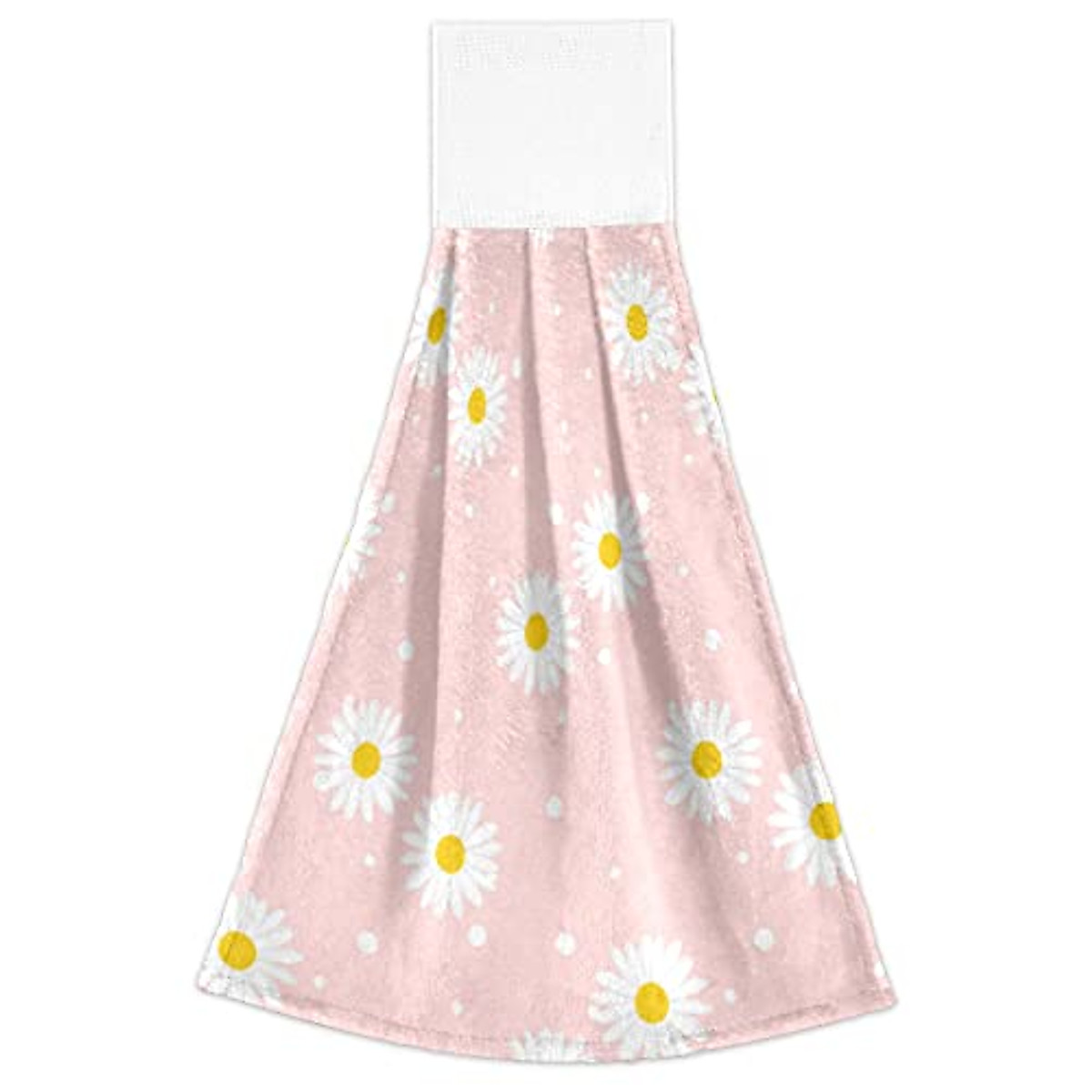 xigua Hand Wowels Pink Daisy Hand Towels for Bathroom Kitchen Hanging Hand Towels Ultra Soft and Highly Absorbent Quick-Dry Hand Towels 18.2x14in