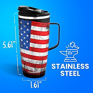 Frostbuddy | Joe Buddy Insulated Mug Travel Coffee Mug with Handle and Lid - Travel Coffee Cup - Coffee Mugs - Insulated Cups for Hot Water, Tea, Coffee - Joe Buddy 20oz (Lights)