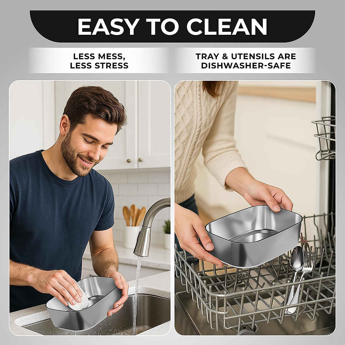 FORABEST Electric Lunch Box Food Heater 2-In-1 Portable Food Warmer Lunch Box for Car & Home – Leak proof, 2 Compartments, Removable 304 Stainless Steel Container, SS fork & spoon and Carry Bag