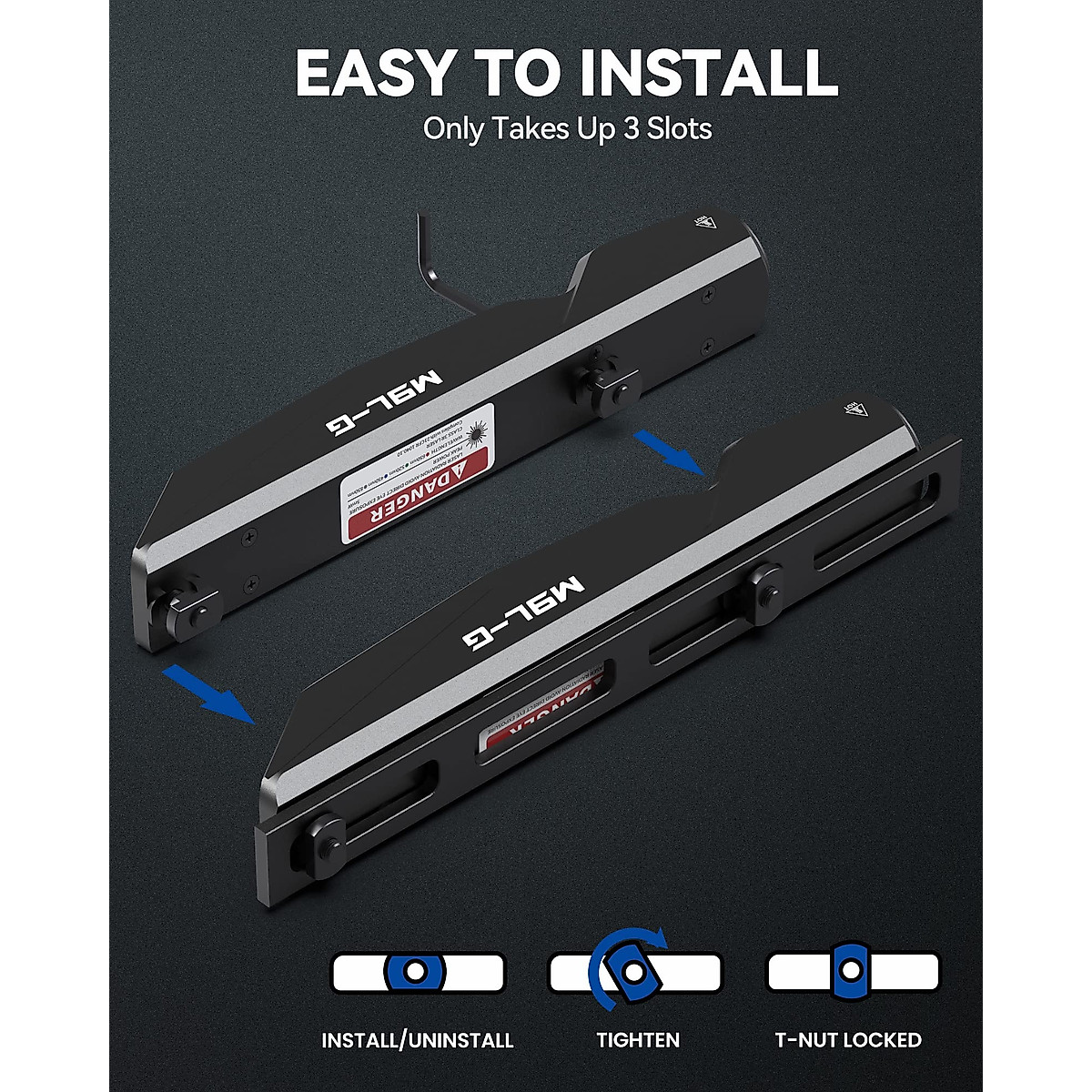 Votatu M9L-G 1600 Lumens Light Laser Combo Compatible with M-Lok Rail Surface, Tactical Flashlight and Green Laser Sight for Rifle, Strobe Function, Magnetic Rechargeable