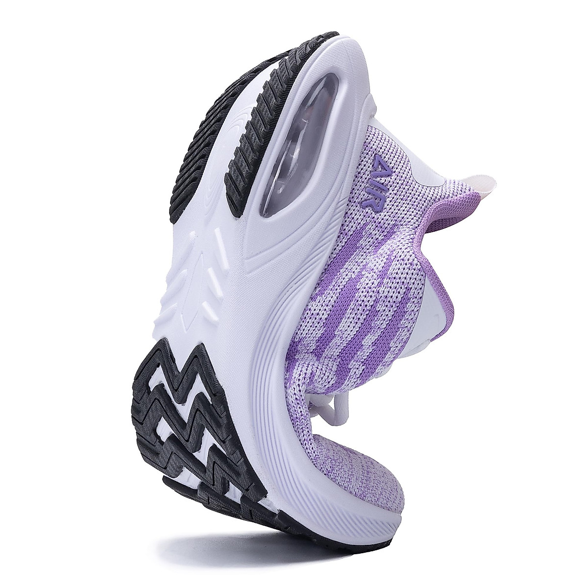 MAFEKE Women Air Running Shoes Athletic Tennis Lightweight Breathable Mesh Sneakers for Walking Jogging Workout Travel Non Slip Footwear WhitePurple Size 10.5