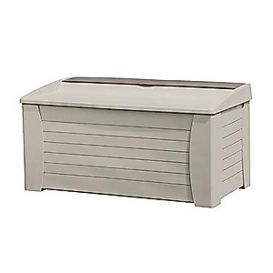 Suncast 127 Gallon Outdoor Resin Deck Storage Box, Taupe