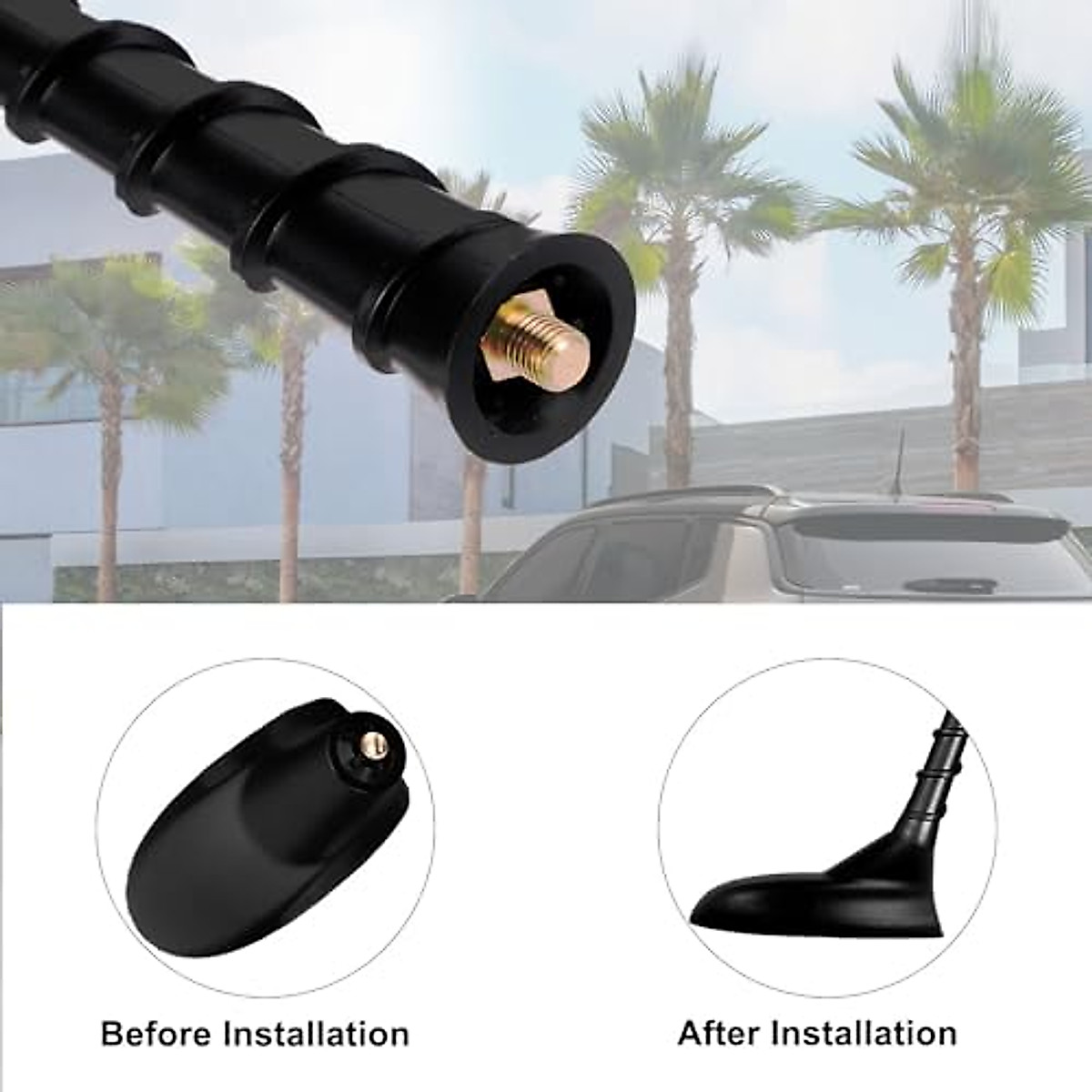 Antenna Fits for 2011-2023 Jeep Cherokee Accessories Grand Cherokee, Renegade, Compass, Liberty, Chrysler 200, Dodge Durango, Avenger, Dart, Journey, Fiat 500, 68297936AA 5091100AA 5091100AB Antennas