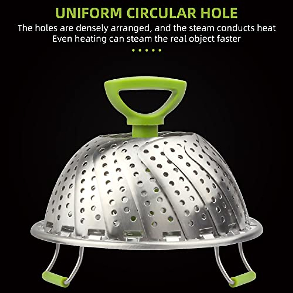 DEFUTAY Steamer Basket,Stainless Steel Vegetable Steamer Basket Folding,Folding Expandable Steamers(5.5" to 9")