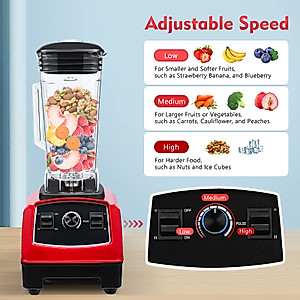 GDAE10 3HP 2200W Heavy Duty High Speed 45000RPM Smoothie Blender, Red, 68 Ounce (2L) for Soup, Fish, Crushing Ice, Frozen Desserts, Home or Commercial Use