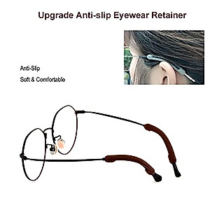 Soft Silicone Eyeglass Temple Tips Sleeve Retainer, 8 Pairs Eyeglass Ear Grip Eyeglass Anti-slip Eyeglass Strap Holder for Reading Glasses Sunglasses Eyeglasses