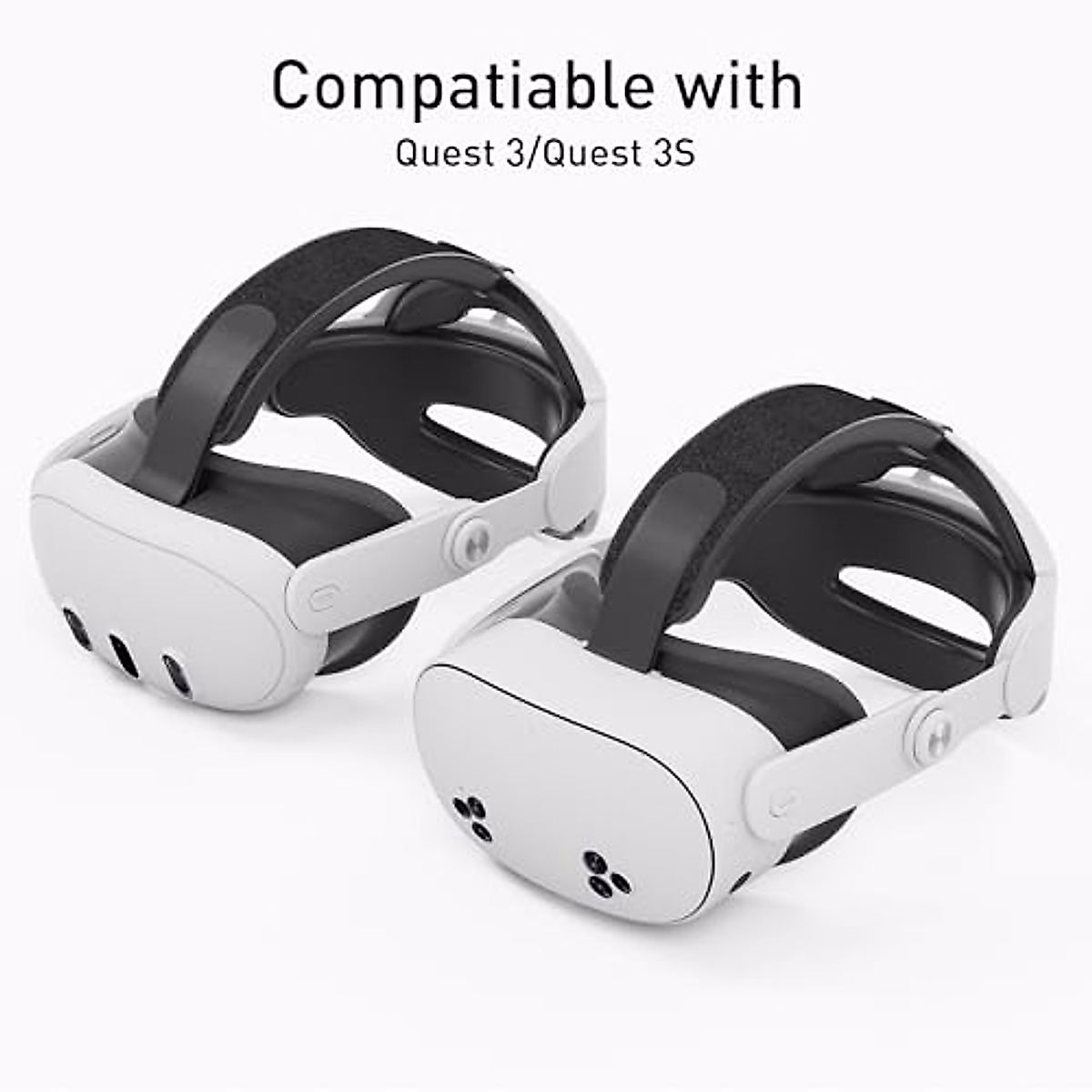 Kuject Design Comfort Head Strap Accessories for Quest 3S/Quest3, Elite Strap Replacement with Adjustable Hinge and Enlarged Head Support, VR Accessories Fit for Carrying Case
