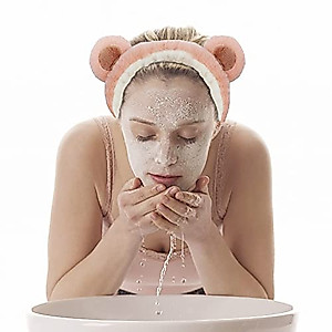 Hofar Hairband, 8 Count Bear-Brown Coral Fleece Hair Accessories with Cute Bear Ears, Practical Headband for Face Makeup, Costume Parties, Women, Girls, Unisex, Adult