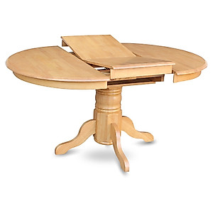 East West Furniture AVT-OAK-TP Avon Modern Kitchen Table - an Oval Dining Table Top with Butterfly Leaf & Pedestal Base, 42x60 Inch, Oak