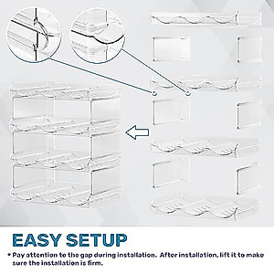 FabSpace Water Bottle Organizer, Stackable Water Bottle Holder for Kitchen Pantry, Fridge, Cabinet, Stackable Cup Holder for Wine, Water, Drink-2 Pack, Each Rack Holds 3 Containers