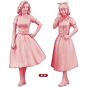 Hasegawa FC10 1/24 Figure Collection Series 50's American Girls Figure (Set of 2) Plastic Model