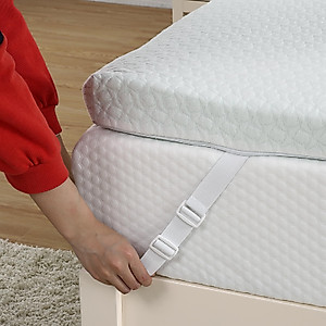 Aibudy Green Tea Memory Foam Mattress Topper, Cooling Gel Foam, 3 Inch Thk Mattress Pad Bed Topper with Zippered Bamboo Cover for Back Pain, Soft & Comfortable - Queen Size