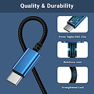 COOYA USB C Headphones for Samsung S23 S22 Flip 4 3 A53 S21 S20 Note 20 Ultra Type C Wired Earbuds with Mic Volume Control Metal Shell HiFi Stereo in-Ear Earphones for iPad Air 5th Mini 6 Pixel 6 Pro