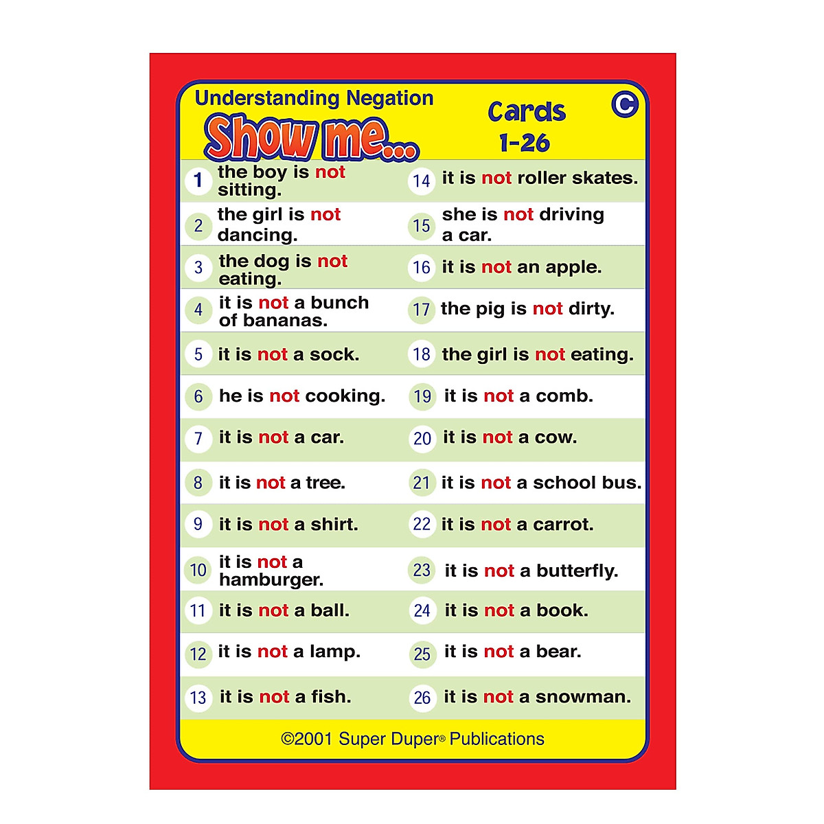 Understanding Negation Fun Deck Cards - Super Duper Educational Learning Toy for Kids