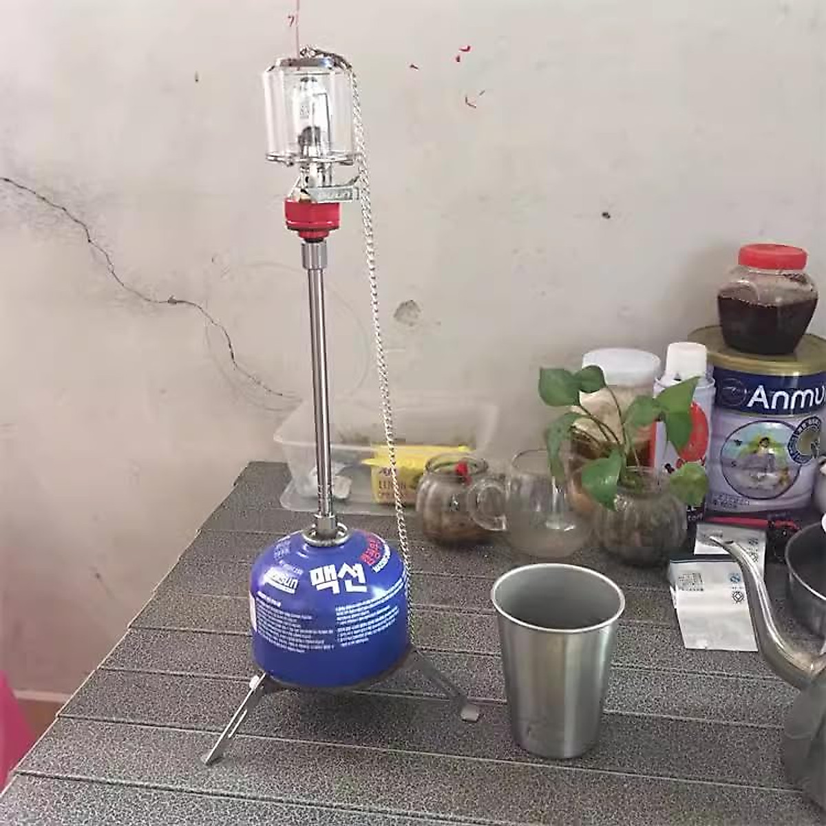 MCAMPAS 304 Stainless Steel Universal Canister Stand Folding Bracket for Butane Camping Bottle