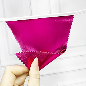 Hot Pink Party Decorations Triangle Pennant Banner Flag Rose Pink Metallic Fabric Bunting Garland for Birthday Bachelorette Wedding Bridal Shower Anniversary Flamingo Barbie Theme Party Supplies