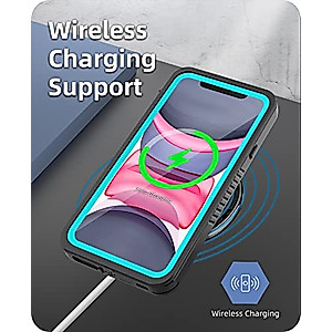 WIFORT iPhone 11 Waterproof Case - Built-in Screen Protector Water Resistant Cover Protective Drop Protection Hard, Shockproof Full Body Defender Tough Military Grade - 6.1" Teal