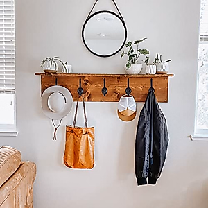 rumdraw Black Cast Iron Rustic Wall Hooks, Wall Hooks, Wall Hooks for Hanging Hats, Coats,Wall Hooks Heavy Duty