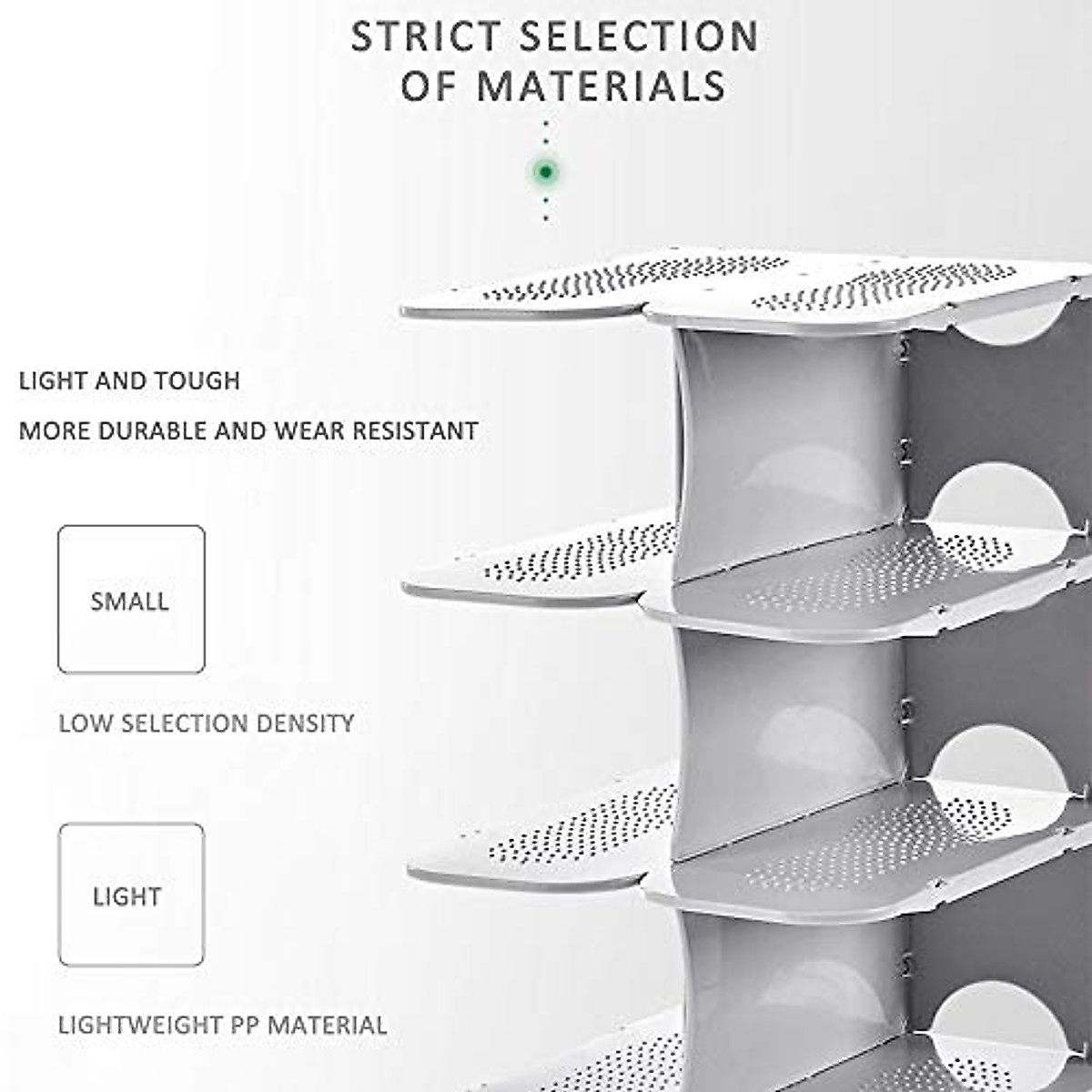 ACPOP Shoe Slots Organizer, Adjustable Shoe Rack,Better Stability Shoe Organizer,Shoe Stacker,Space Saver,Pack of 6,Grey