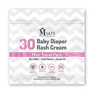 30 x Travel Size Diaper Rash Cream | Individually Wrapped Packets | Travel Size Diaper Cream and Ointment for Treatment & Prevention of Diaper Rash | Safe for Baby's Sensitive & Delicate Skin (Pink)