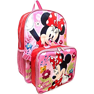 Minnie Mouse Girl's 16" Backpack W/Detachable Lunch Box
