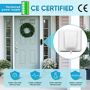 24 Volt Transformer, C Wire Adapter, Competible with All Versions of Ring Doorbell and Thermostat for Ecobee,Sensi and Honeywell (with 196in Cable)