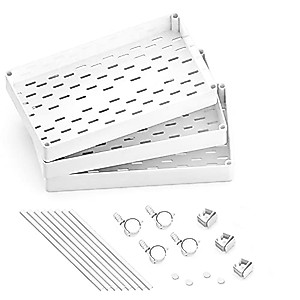 SPACEKEEPER Storage Cart 3 Tier Bathroom Storage Organizers, Rolling Utility Cart with Wheels Slide Out Storage Shelves Mobile Shelving Unit Organizer for Office, Bedroom, Laundry Room, White, 2 Pack