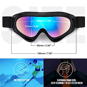 MAMBAOUT 2-Pack Snow Ski Goggles, Snowboard Goggles for Men, Women, Youth, Kids, Boys or Girls