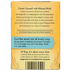 Yogi Tea, Relaxed Mind, 16 Count, Packaging May Vary