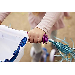 Huffy 78919 Frozen 2 Girl Scooter for Kids, Elsa & Anna Graphics, Handlebar Bin, Preschool Three Wheels & Streamers, Blue/White