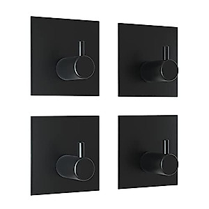 BAMI-LEE House Bathroom Hooks,4pcs Adhesive Hooks Heavy Duty,Adhesive Hooks 3M,Wall Hooks Waterproof Stainless Steel Hooks for Hanging Coat,Hat,Towel Robe Hook Rack Wall Mount- Bathroom and Bedroom