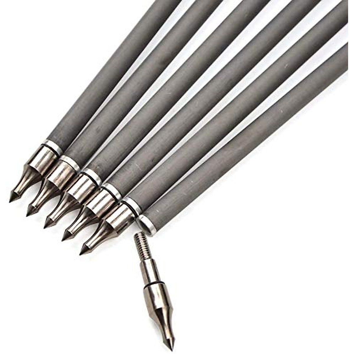 SHARROW 6/12 PCS Carbon Arrow 34 Inch Archery Arrow Spine 500 Turkey Feather Practice and Hunting Arrows with Removable Tips for Compound Bow and Recurve Bow