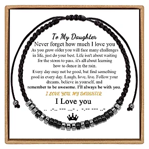 JoycuFF Mother Daughter Bracelets Daughter Gifts From Mom Morse Code Bracelets For Daughter Women Birthday Graduation Christmas Wedding Gifts Daughter Gift In Law Bracelets I Love You