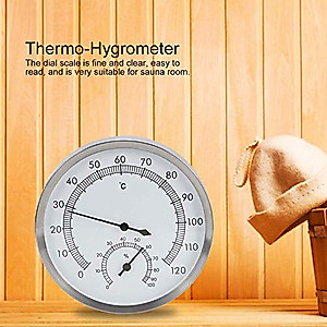 Aqur2020 Stainless Steel Sauna Room Thermometer Hygrometer Steam Room Thermometer with Easy-to-Read Scale ThermoHygrometer Sauna Room Accessories