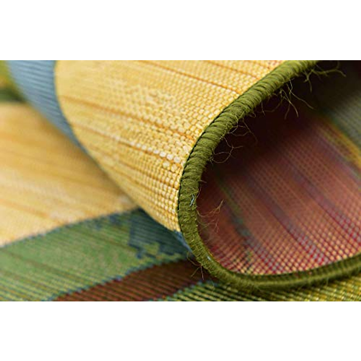 Unique Loom Modern Collection Contemporary, Circles, Abstract, Bright Colors, Indoor and Outdoor Area Rug, 5' 3" x 8' 0", Beige/Green