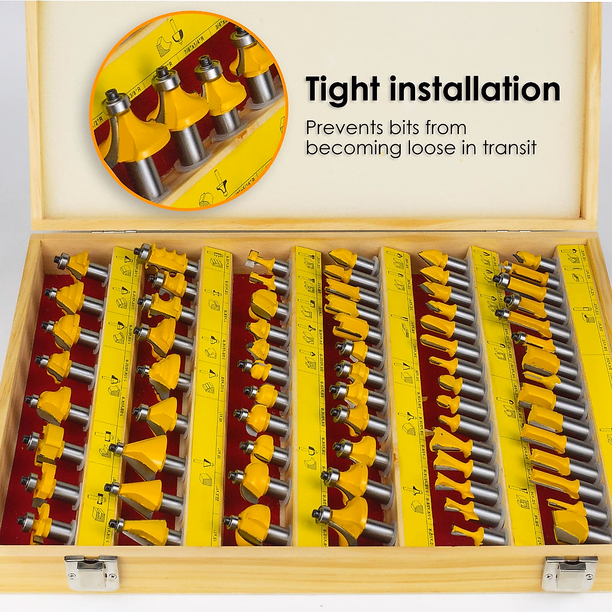Router Bits Set 1/2 Inch Shank - BAIDETS 70 Pcs Router Bit Professional Carbide 1/2 Inch Shank Kit for Carpenter Woodworking