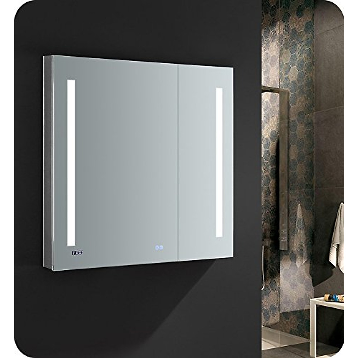 Fresca Tiempo 36" Wide x 36" Tall Bathroom Medicine Cabinet w/LED Lighting & Defogger