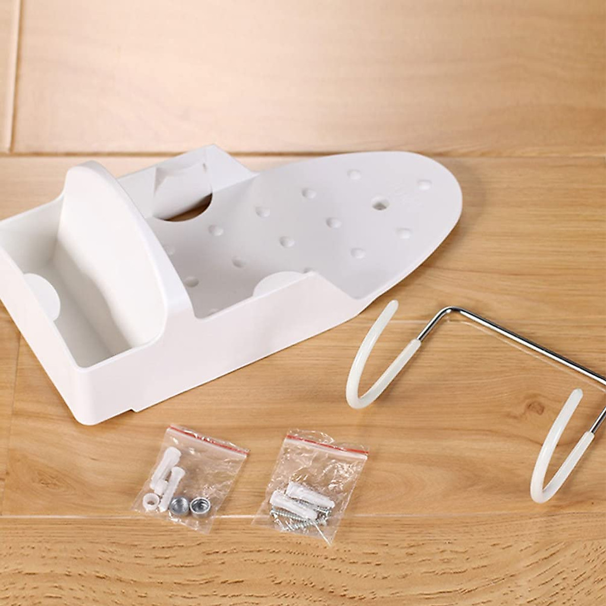 Zerodeko Iron Holder Wall Mount 1pc Ironing Board Hook Wall Mounted Ironing Board Ironing Board Holder Wall Mount Iron Holder Iron Board Shelf Storage White Hook up Ironing Board Hanger