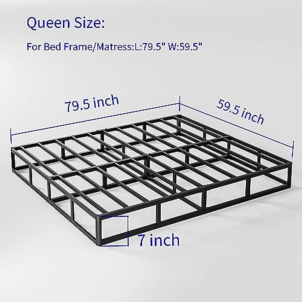 Aardhen 7 Inch Box Spring for Queen Bed,High Profile Strong Metal Frame Mattress Foundation, Quiet Noise-Free,Easy Assembly, 3000lbs Max Weight Capacity