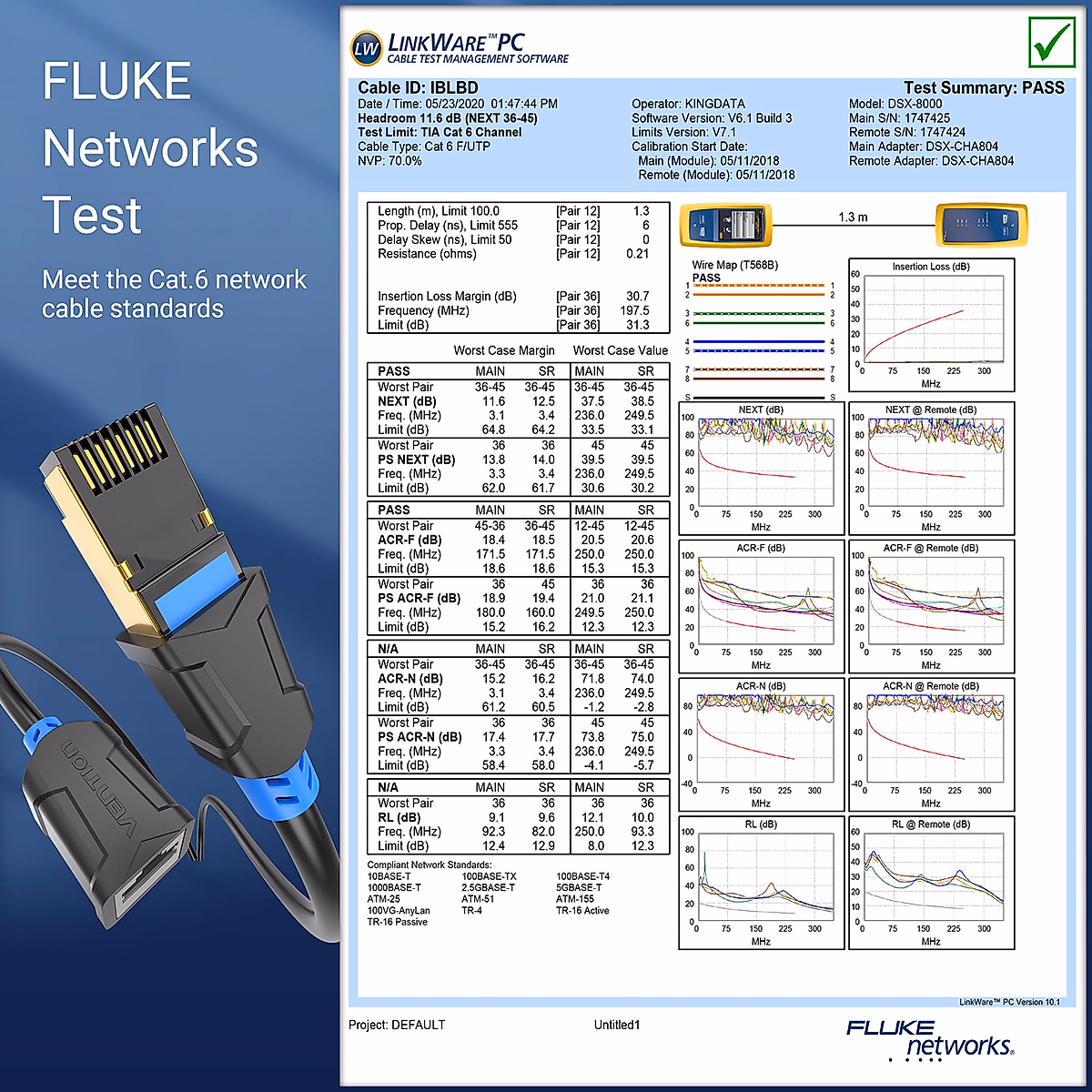VENTION Cat 6 Ethernet Extension Cable, 6.6ft/2m Cat6 RJ45 Extender Male to Female Network Cable Shielded Computer LAN Connector SSTP Patch Cable