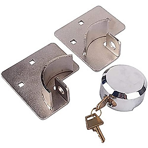 osea 2 Pack Van Door Padlock Heavy Duty Solid Steel Hasp 73MM Garage Shed Door Lock Security Padlock Nut with 4 Keys for Trucks, Gates, Vans and Vending Machines (A)