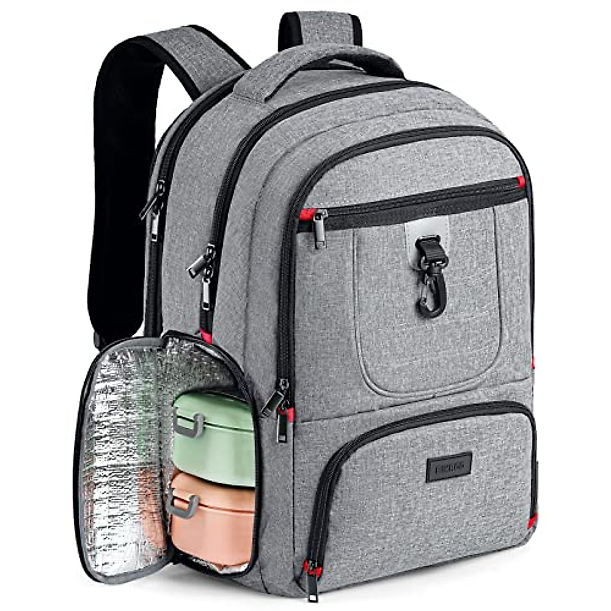 BIKROD Lunch Backpack, Insulated Cooler Lunch Bag Backpack, Large Travel 17.3 Laptop Back Pack Durable Computer College School Bookbag for Women Men for Men Women Work Hiking Picnic