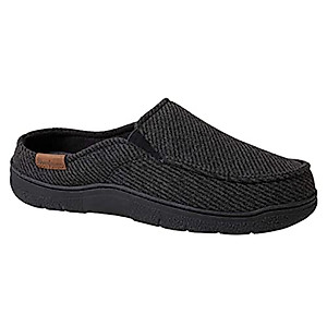 Dearfoams Men's Indoor/Outdoor Breathable Memory Foam Clog Slippers in Black 7-8 Small