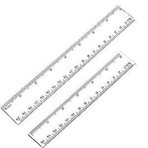 Sowaka 2 Pcs Ruler Plastic Clear Sraight Measuring Tool 6 Inch 8 Inch Transparent Drafting Tools for Kids Students Classroom Home School Classroom Painting (6 inch - 8 inch)