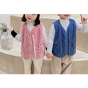 warmstraw Baby Boys' Winter Vest Soft Warm Zipper Closure Fleece Jackets Vests Outfit Coat Sleeveless Blue for 2-3T