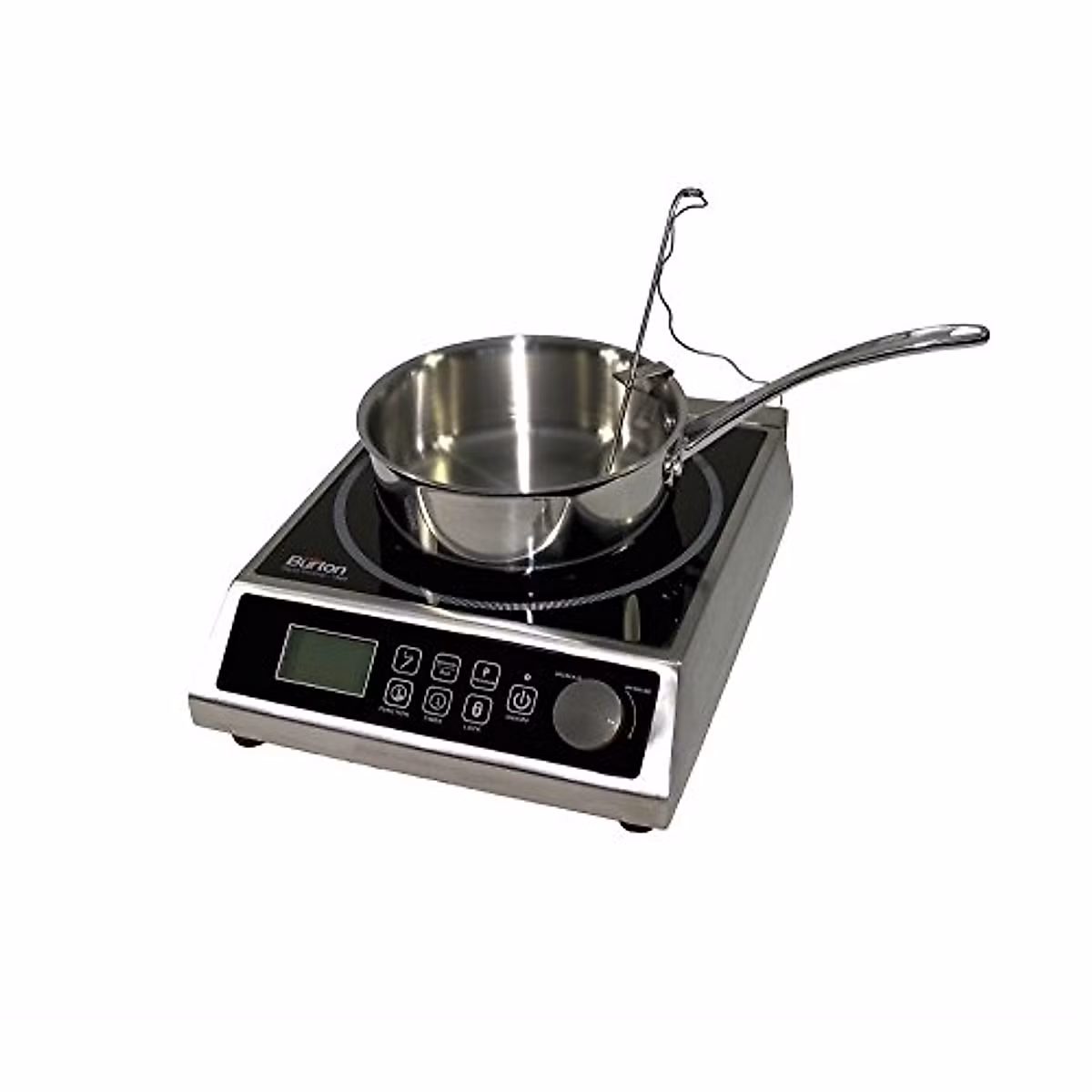 Max Burton 6515 Digital ProChef-1800 Induction Cooktop, Digital Controls, 10 Adjustable Watt and 15 Temperature Settings, Timer, Program Lock, Programmable Cooking, 1800W, 120V