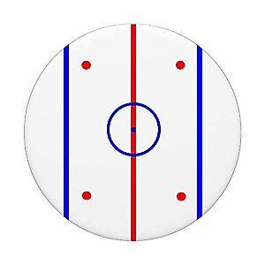 Hockey Rink Center Ice Face Off Circle Blue Line Red Line PopSockets PopGrip: Swappable Grip for Phones & Tablets